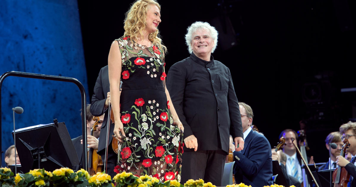 Simon Rattle and Magdalena Kožená at the Waldbühne